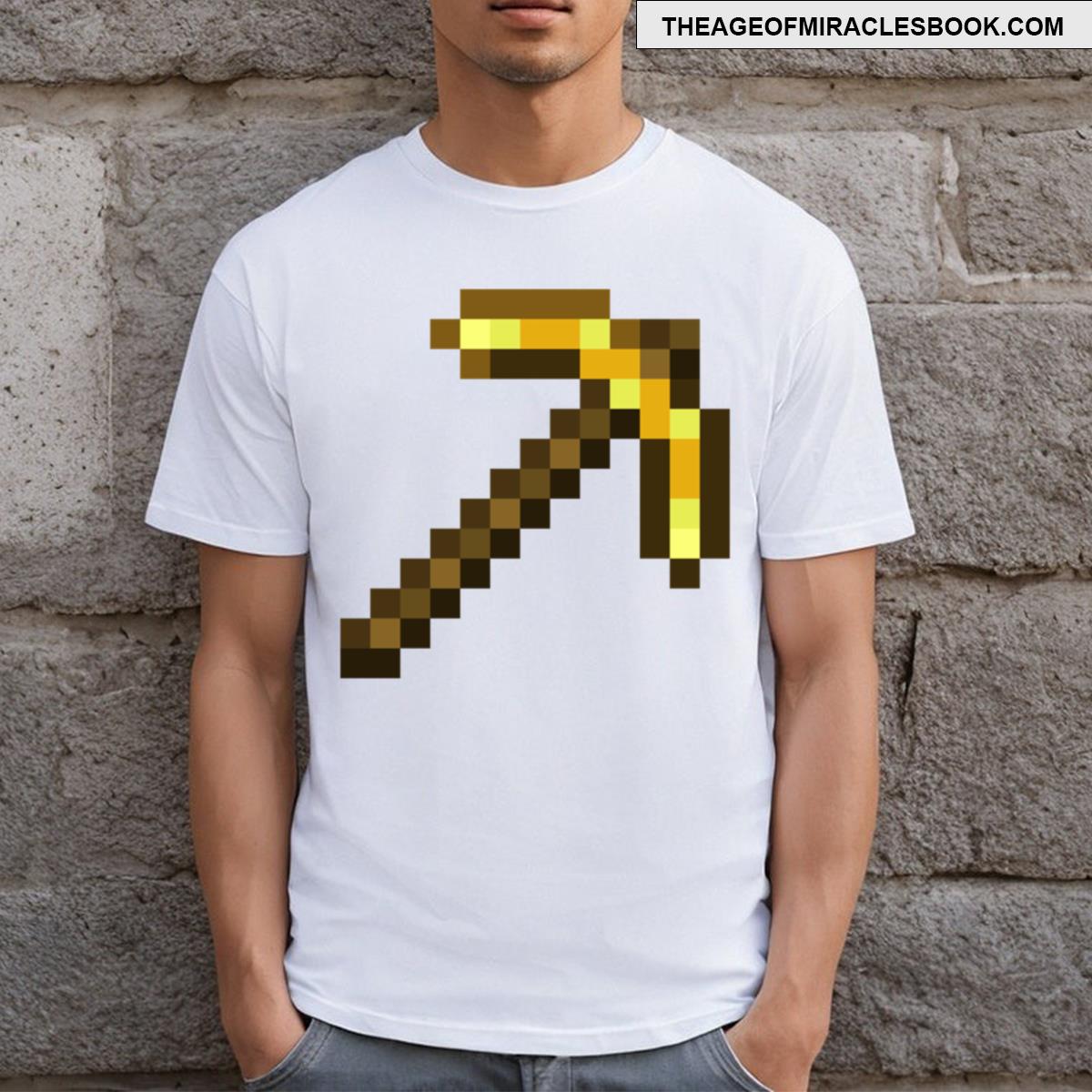 Minecraft Golden Pickaxe Item T-shirt