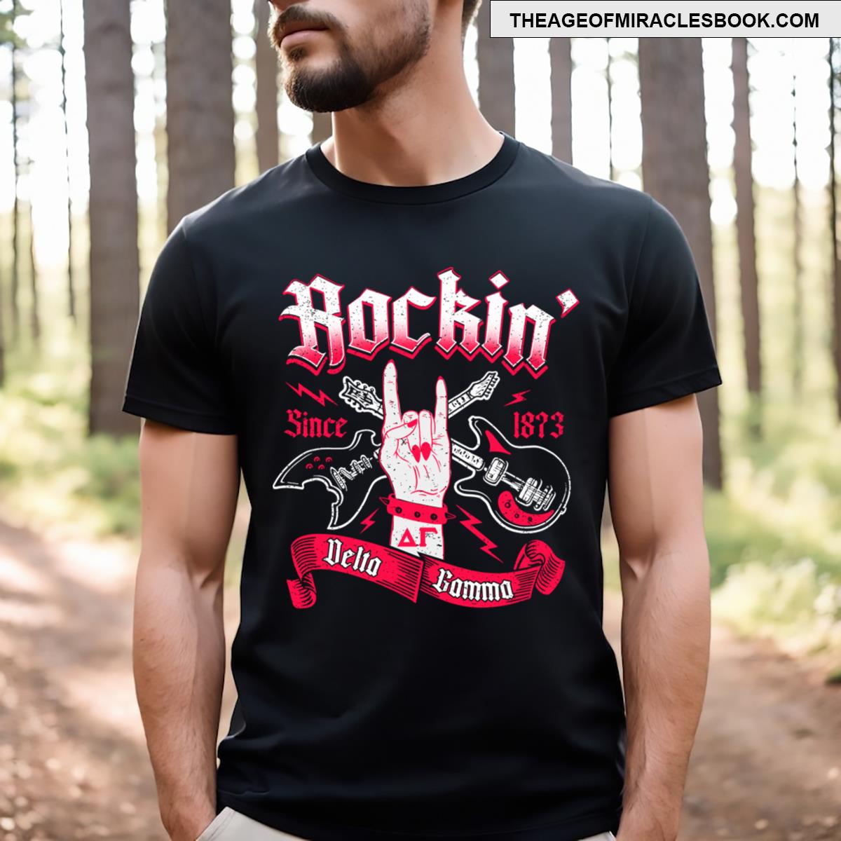 Delta Gamma Sorority Dee Gee Sisterhood Est 1873 Dg Rock Hand Sign T-shirt