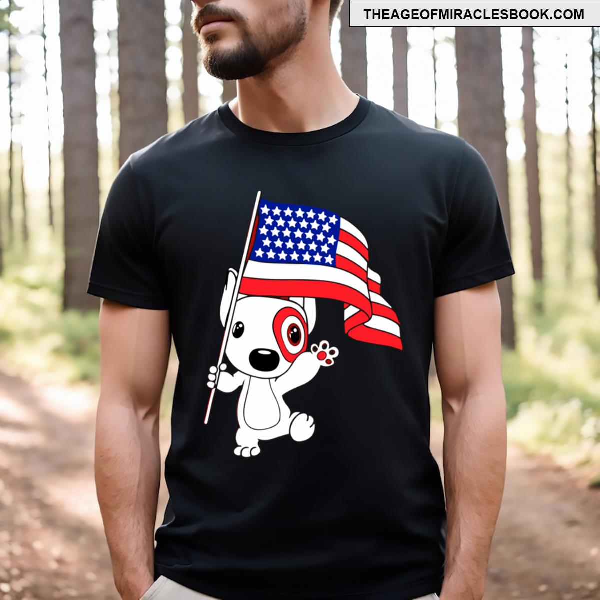 American Flag Bullseye Dog Team Member T-shirt