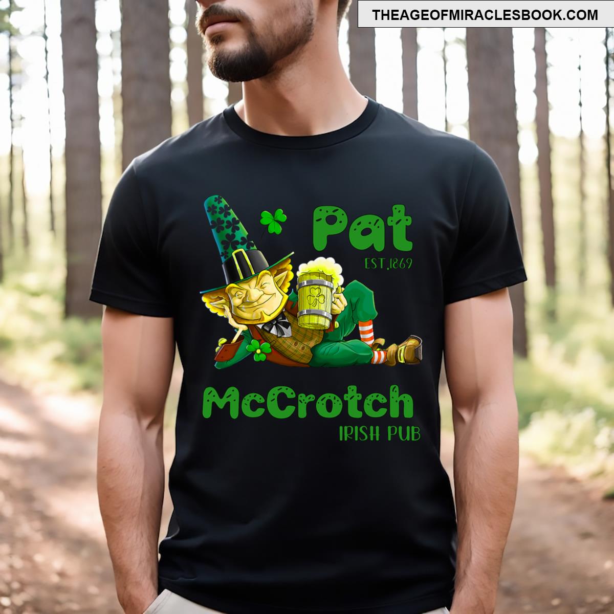 Pats Mccrotch Irish Pub Leprechaun Funny St Patricks Day Men T-shirt