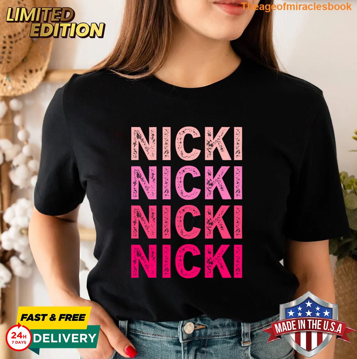 Personalized Name Nicki I Love Nicki Vintage T-shirt