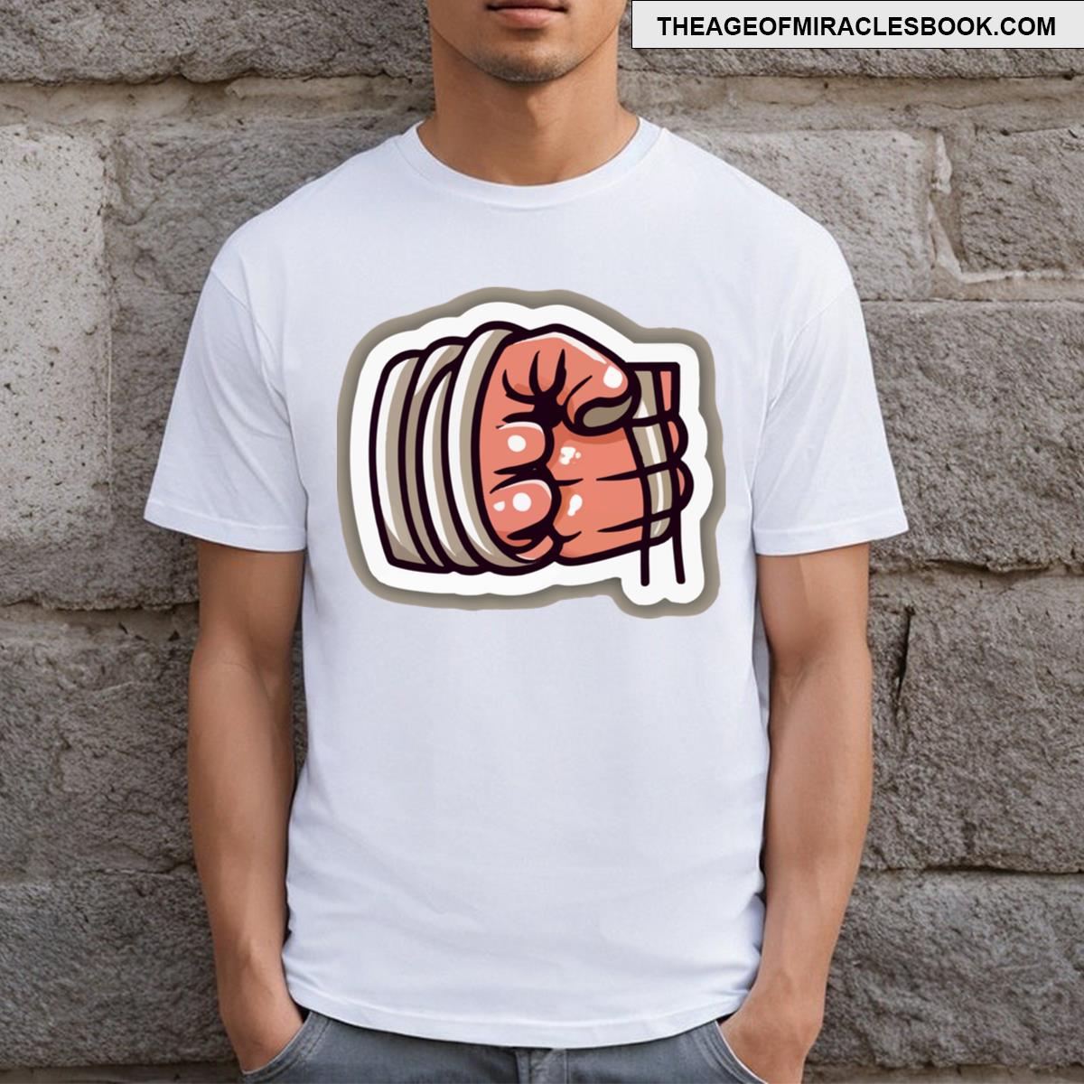 Boxer\'s Fist Of Strength Sticker T-shirt