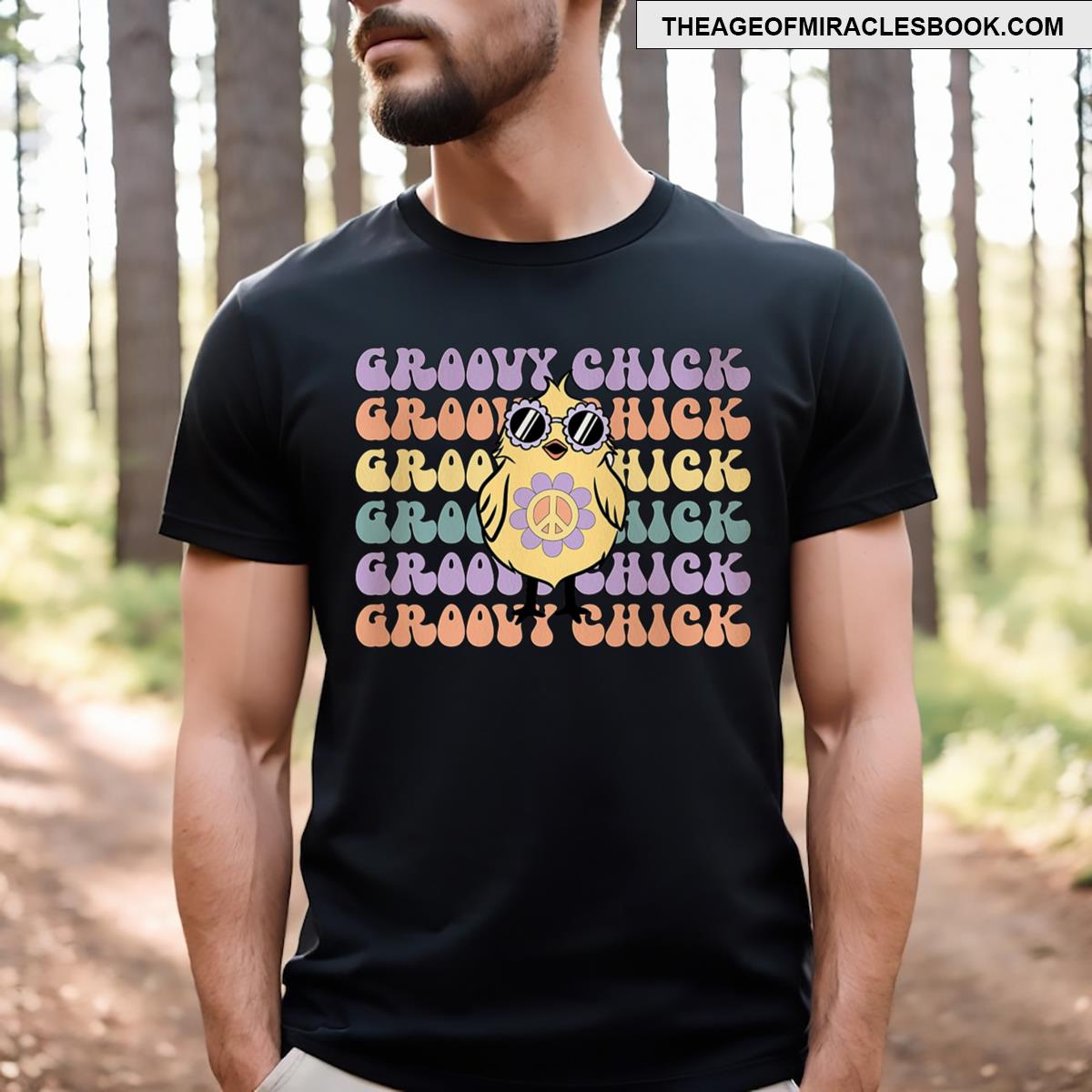 Retro Groovy Chick Easter Cute Chicken With Glasses Funny T shirt
