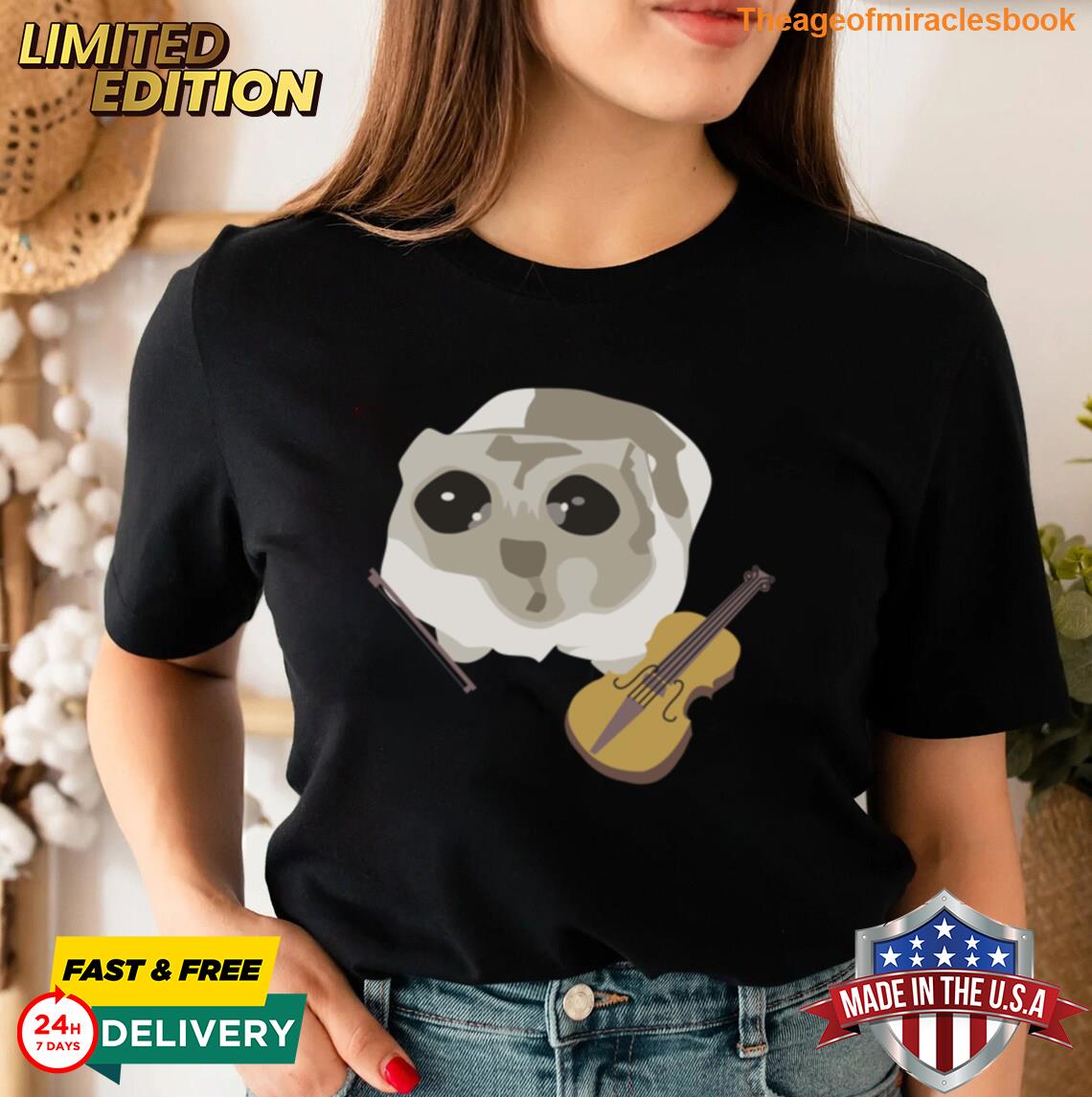 Sad Hamster With Violin T-shirt