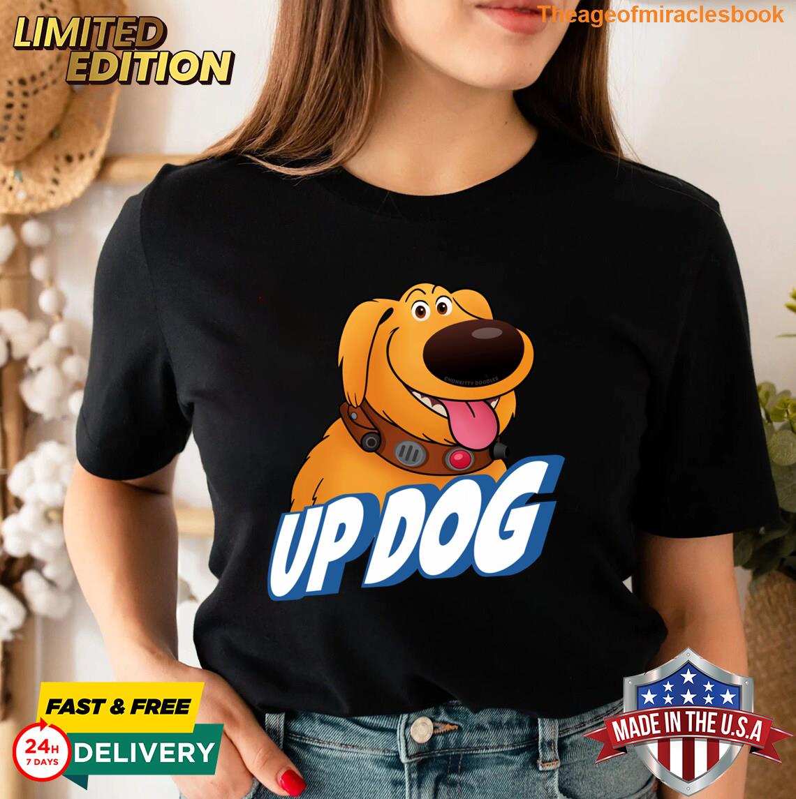 What\'s Up Dog Funny Cartoon Meme Silly Pun T-shirt