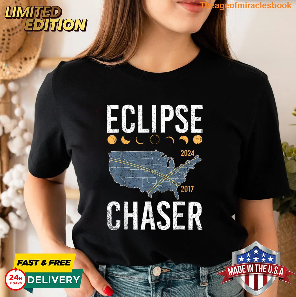 2024 Twice In A Lifetime Eclipse Chaser Solar Eclipse Cute T-shirt