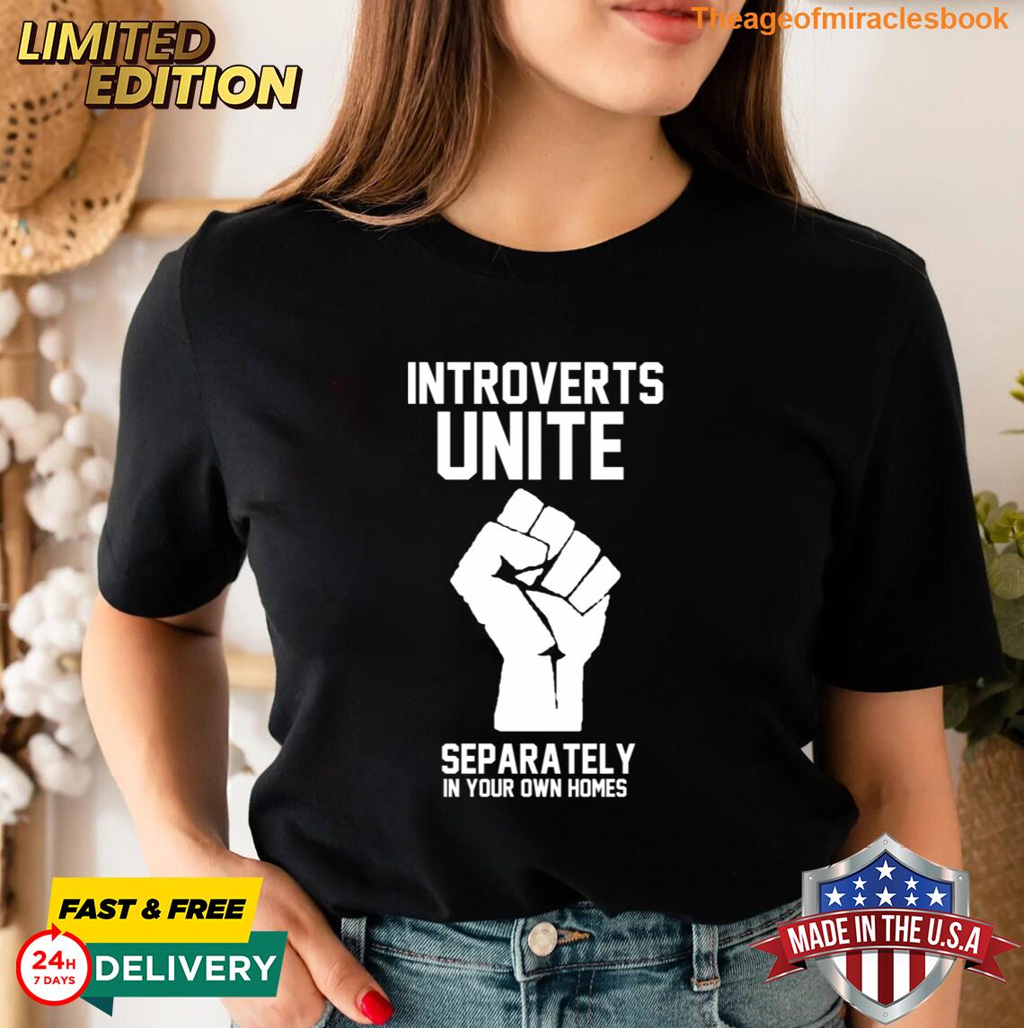 Introverts Unite Separately In Your Own Homes Essential T-shirt
