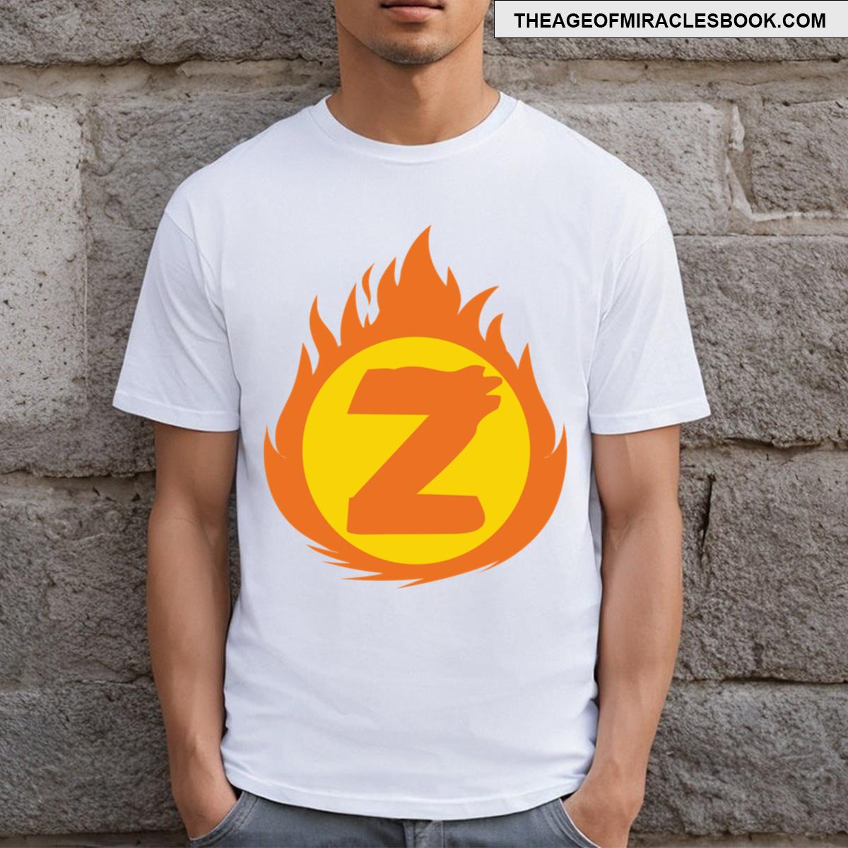 Superhero Letter Z Fire Insignia T-shirt
