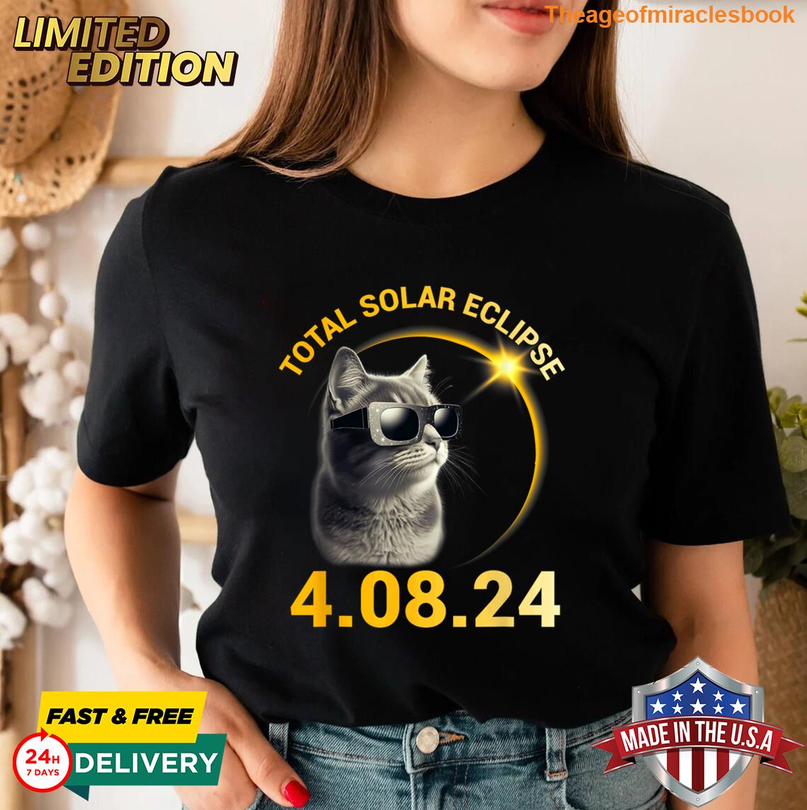 Funny Cat Wearing Solar Eclipse Glasses Total Solar Eclipse Cat Selfie ...