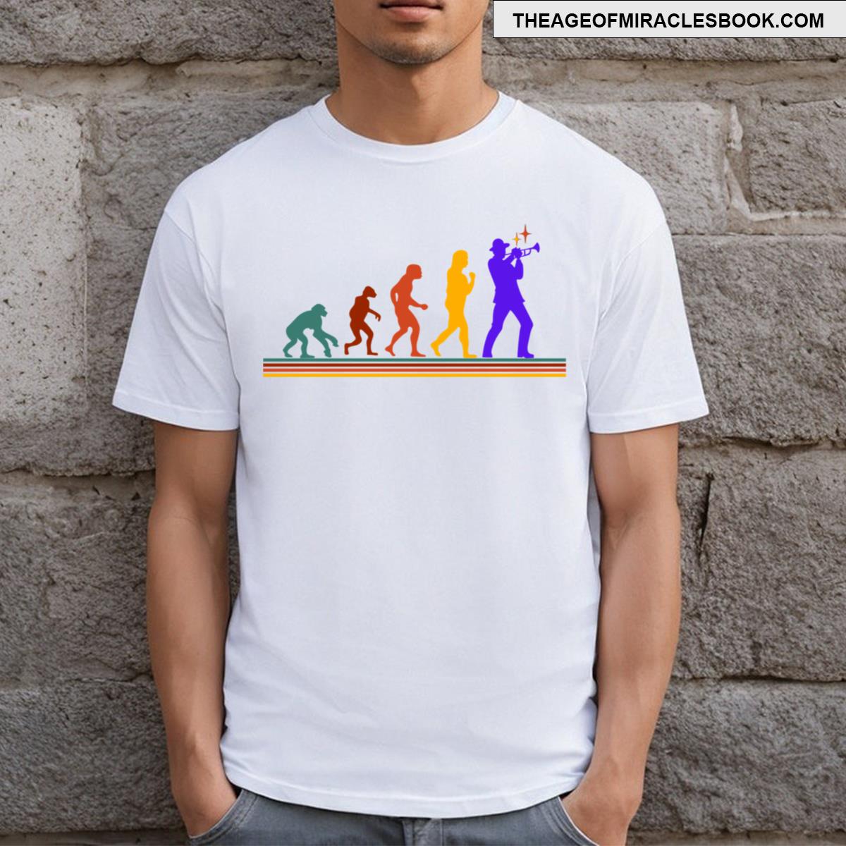 Human Evolution Trumpet Meme T-shirt