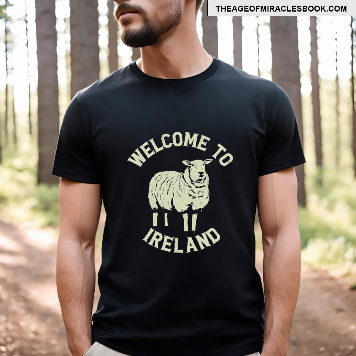 Funnycute Welcome To Ireland Sheep Graphic T-shirt