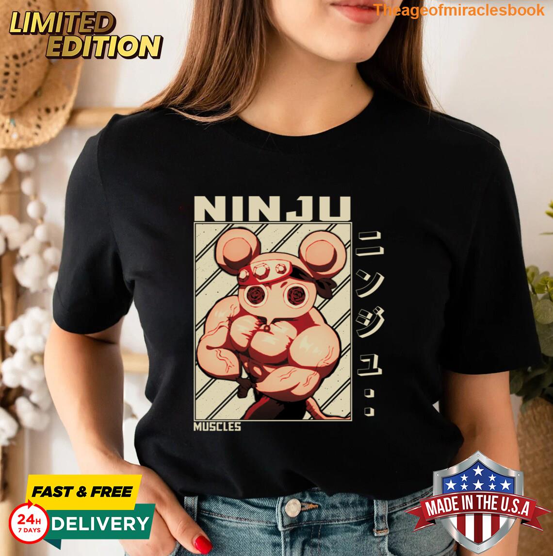 Retro Ninju Muscles Mice Kimetsu No Yaiba T-shirt