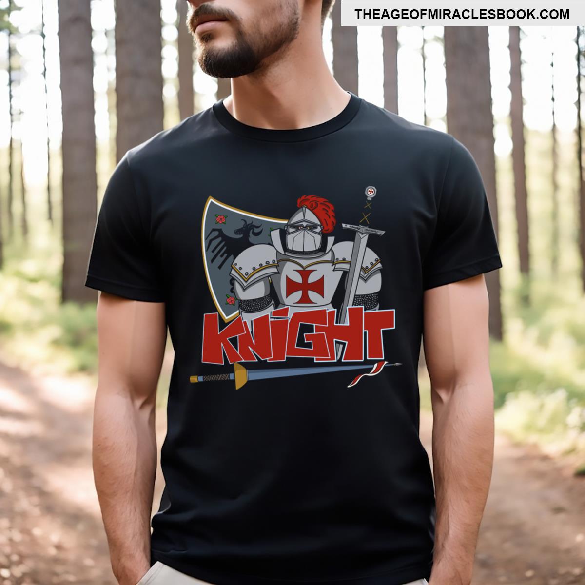 Knight Black Background T-shirt