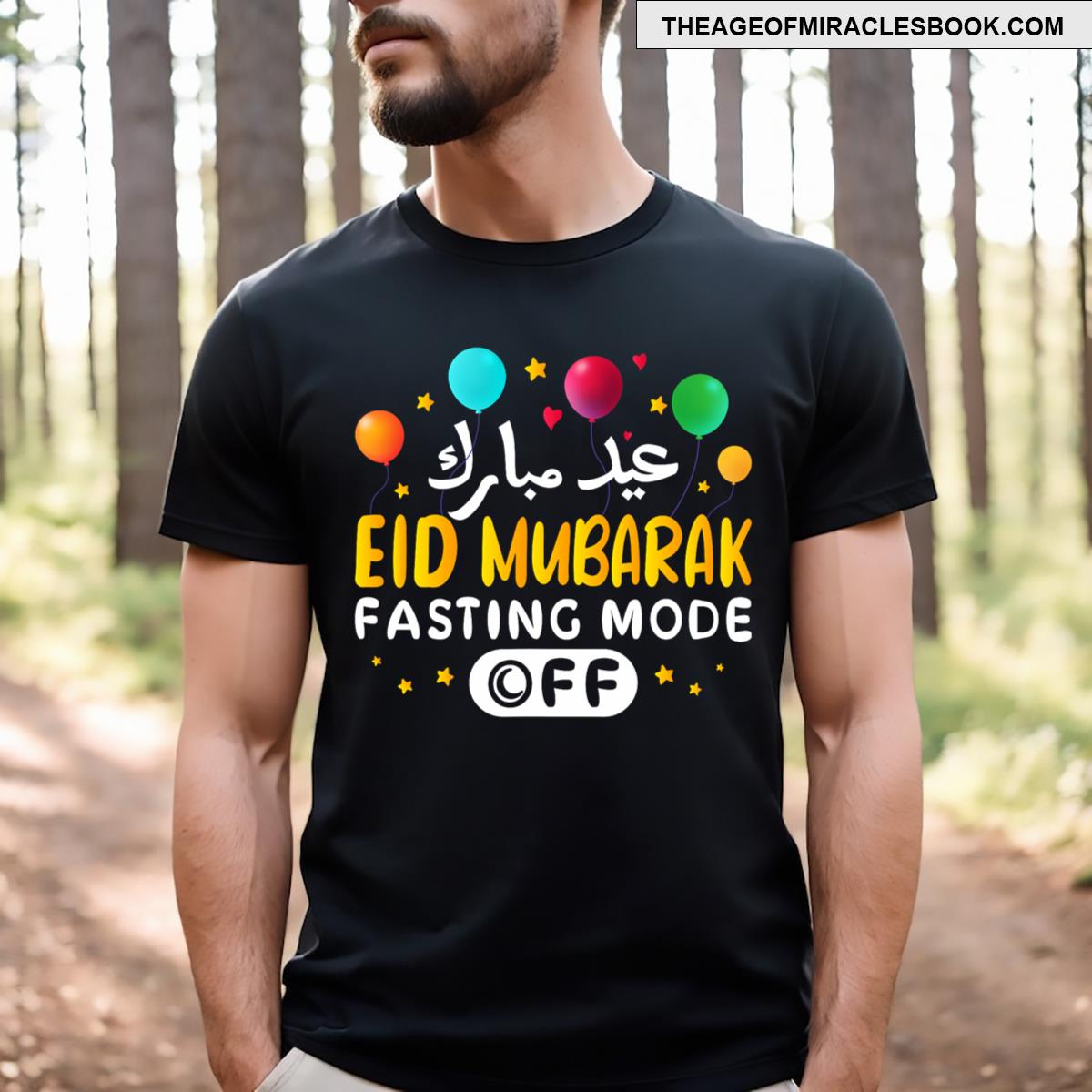 Eid Mubarak Fasting Mode Off Celebration Eid Kids Men T-shirt