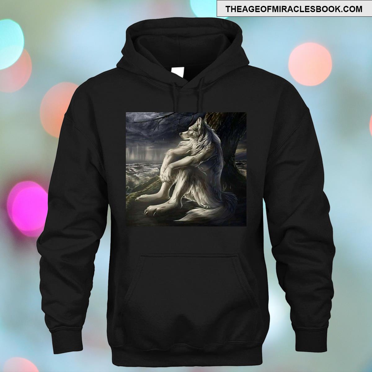Emo Wolf Sitting T-shirt