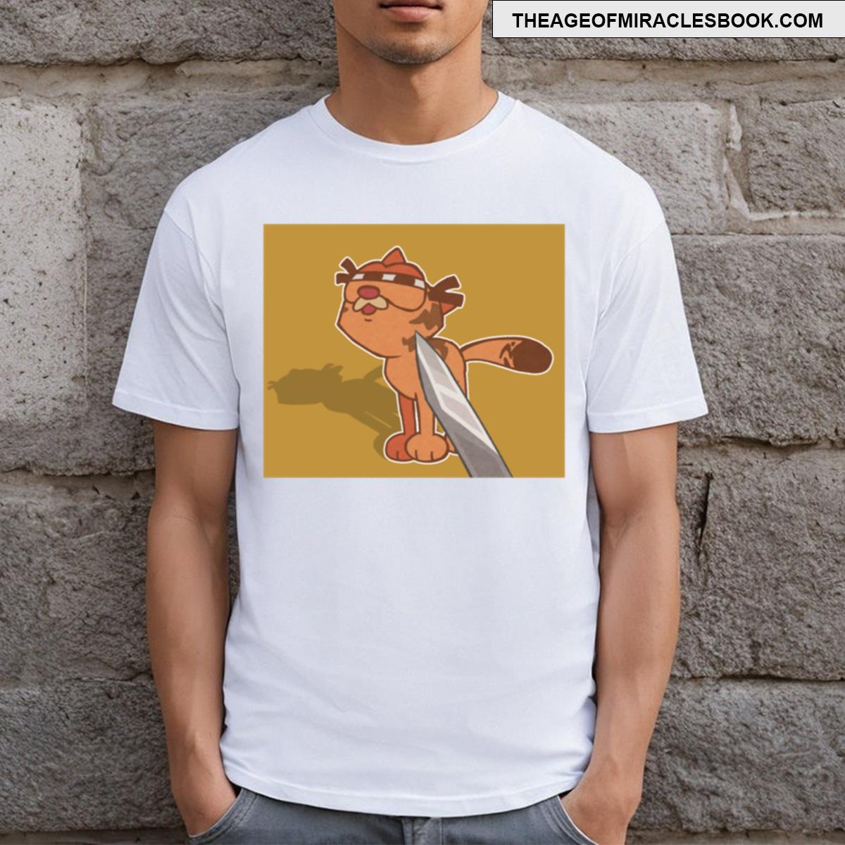 Garf Cat Knife Meme Long T-shirt