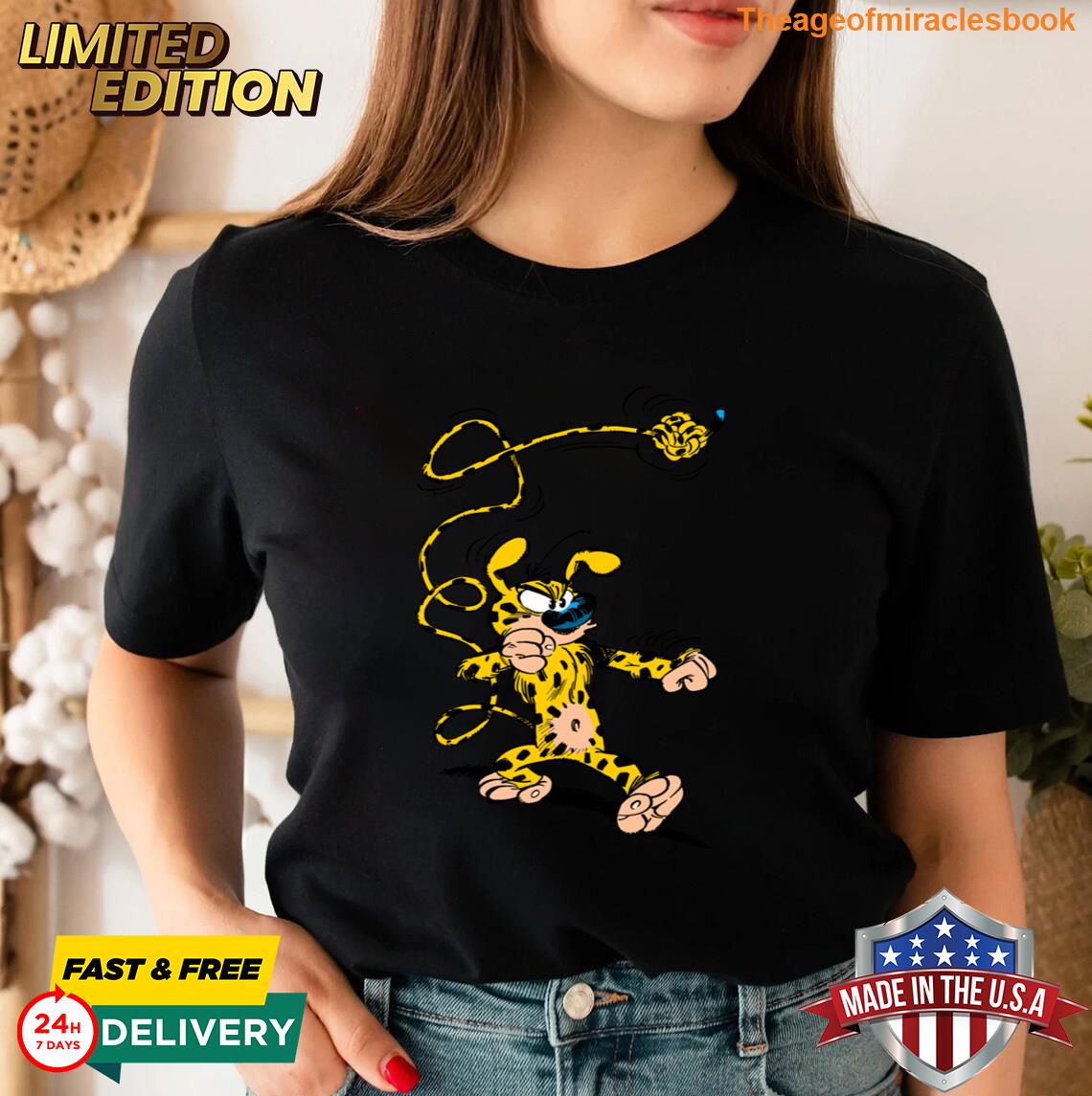 Marsupilami Boxing Gaston Lagaffe Movie Cartoon Color Big Ben T-shirt