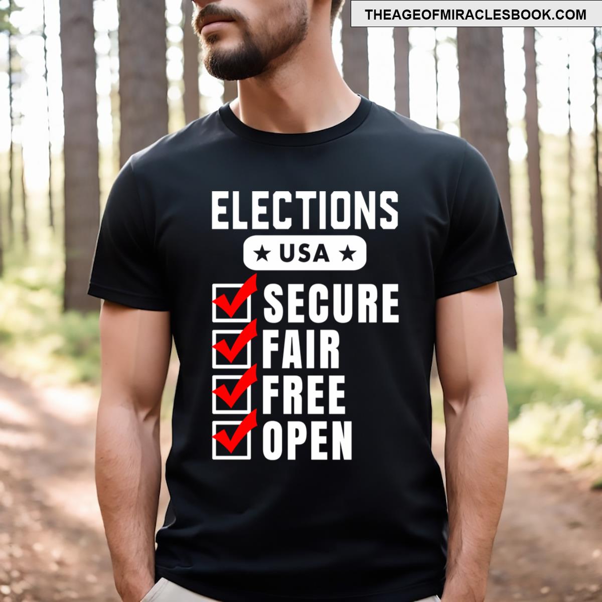 Election Security Bill Fair Free And Open T-shirt