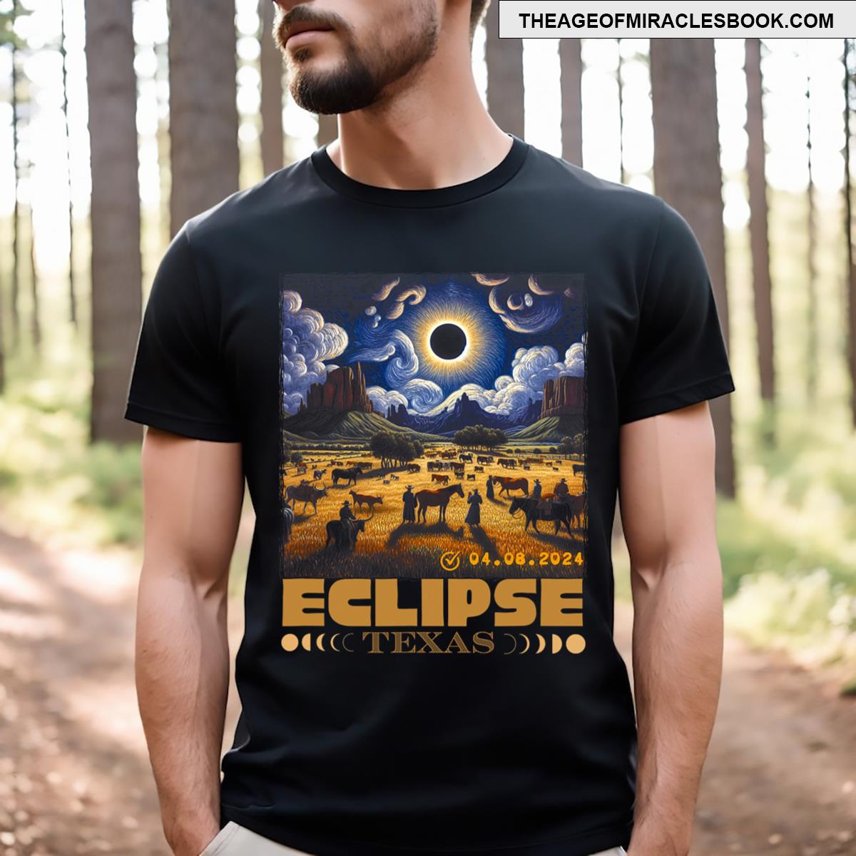 Indiana Total Solar Eclipse April 8 2024 Texas Solar Eclipse T-shirt