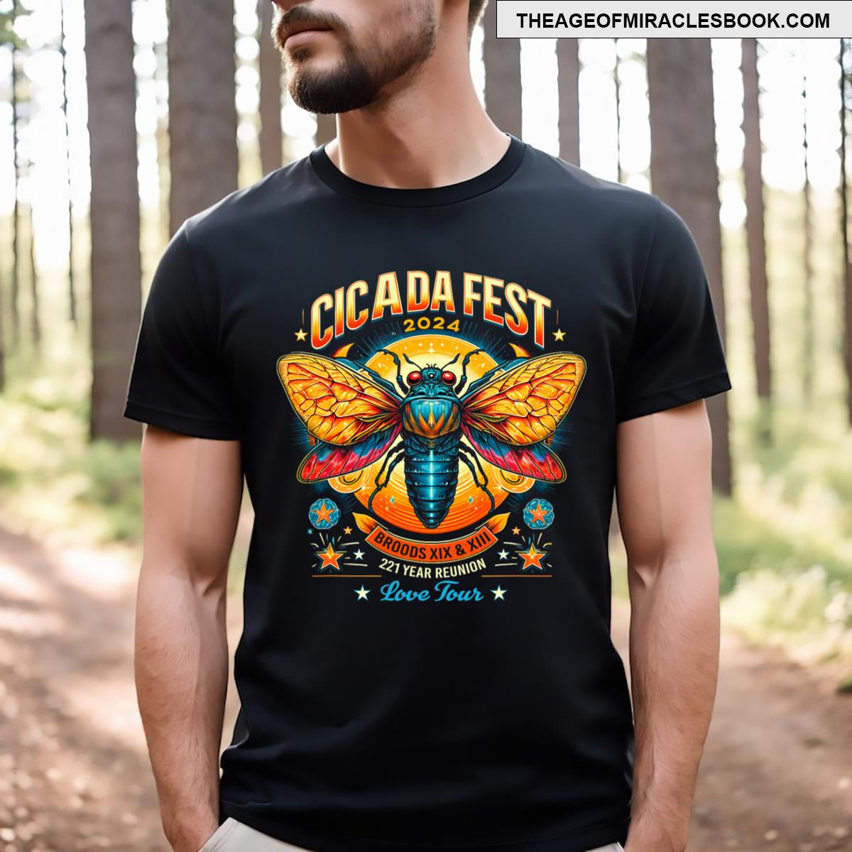 Cicada Fest 2024 Broods Xix & Xiii Love Tour Men Gifts T-shirt