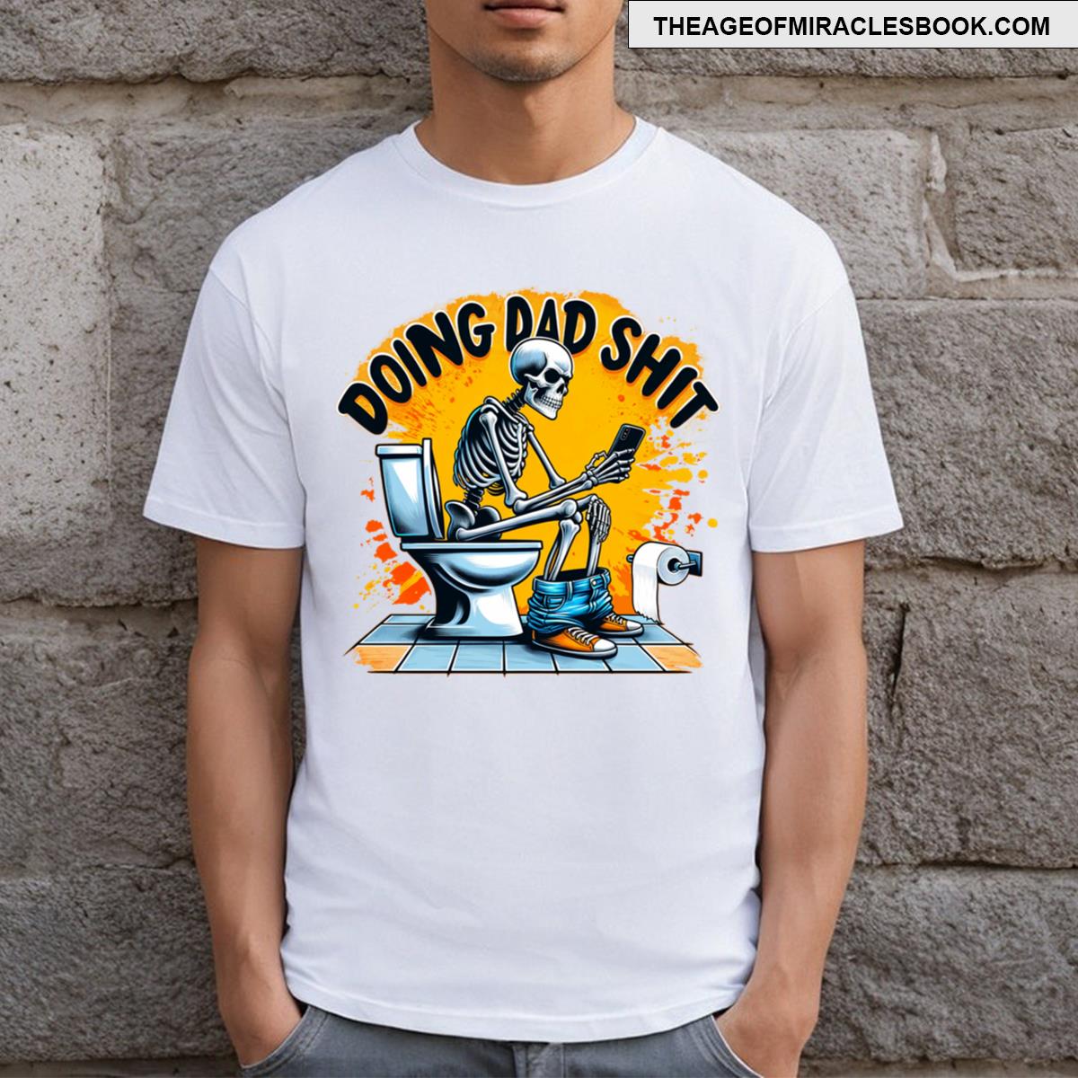 Dad Father Father\'s Day Doing Funny S Gift Skeleton Phone Essential T ...