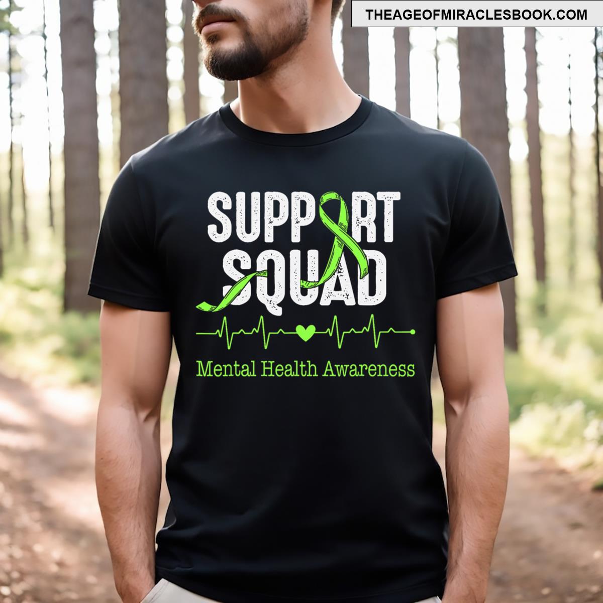 Mental Health Awareness Support Squad Green Ribbon T-shirt