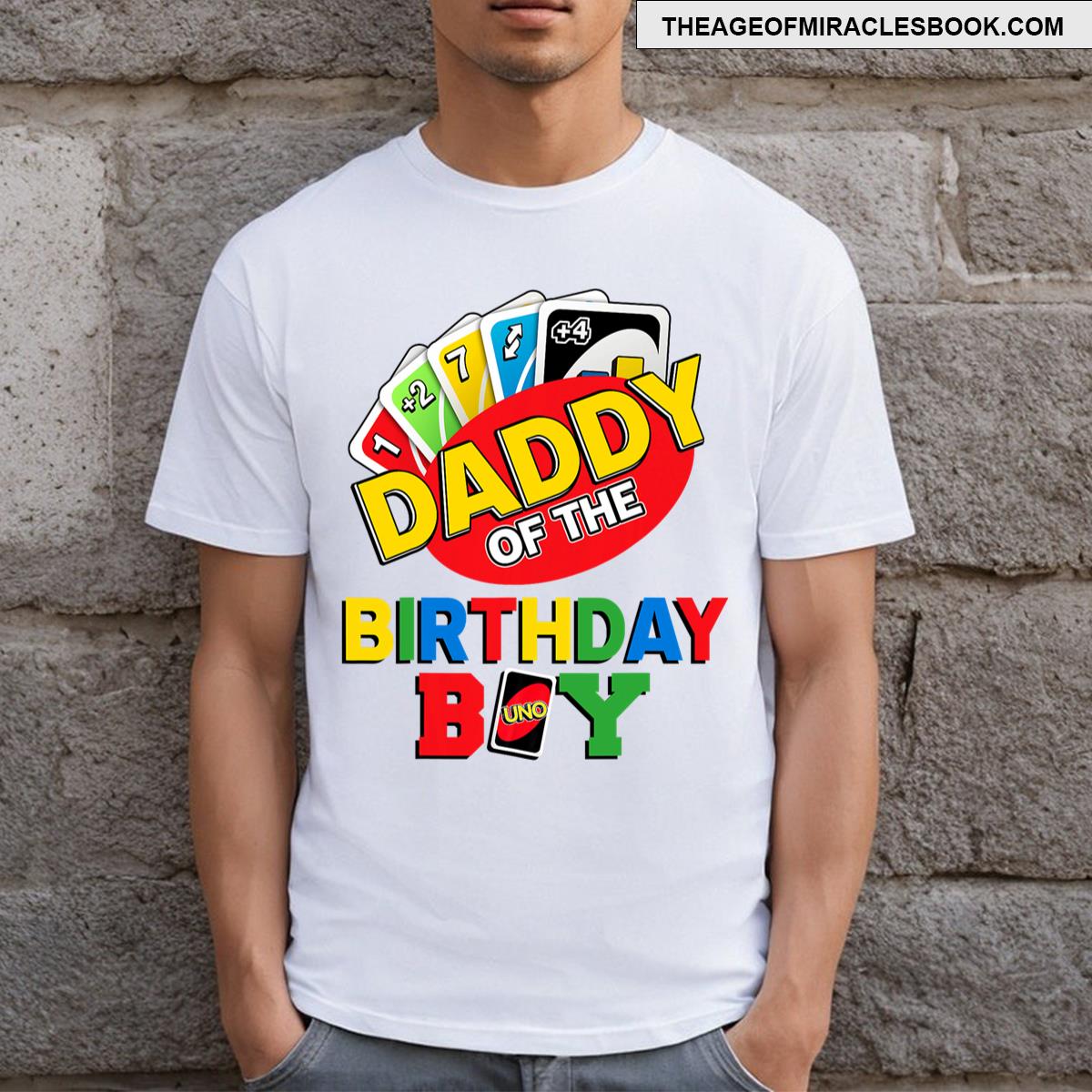 Daddy Of The Birthday Boy Uno Dad Papa 1st Bday T-shirt