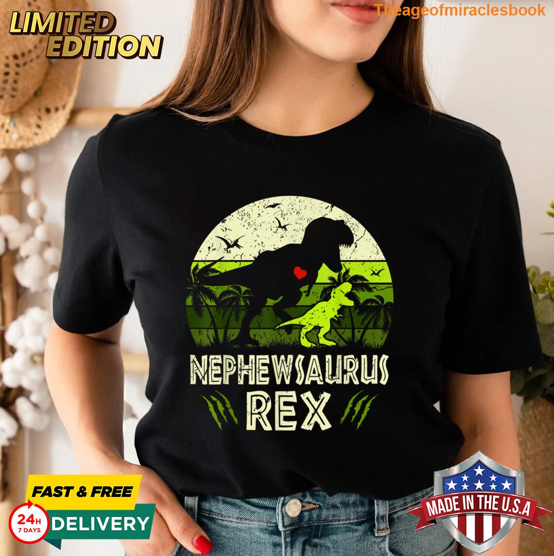 Nephewsaurus T Rex Dinosaur Nephew Saurus Family Matching T-shirt