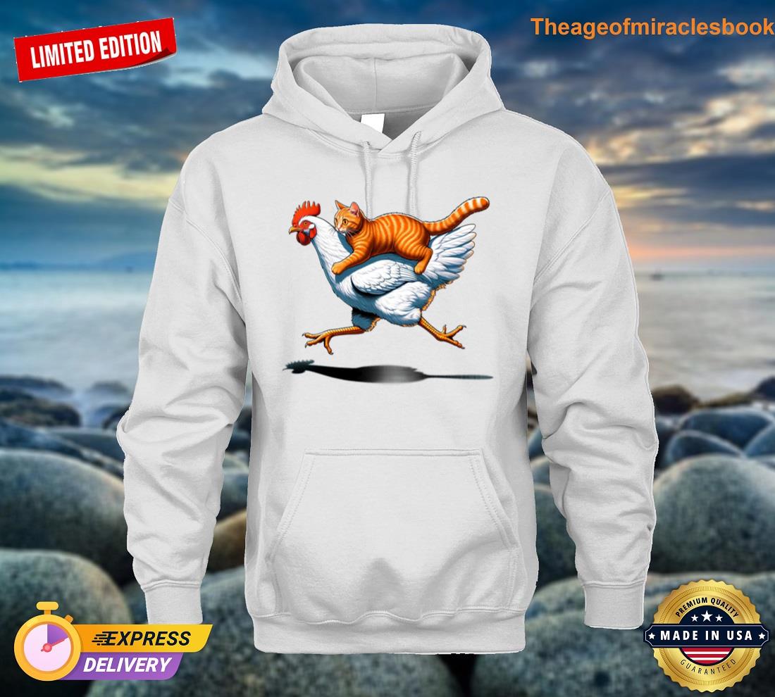 Cat Riding Chicken Funny Cat Riding Chicken T-shirt