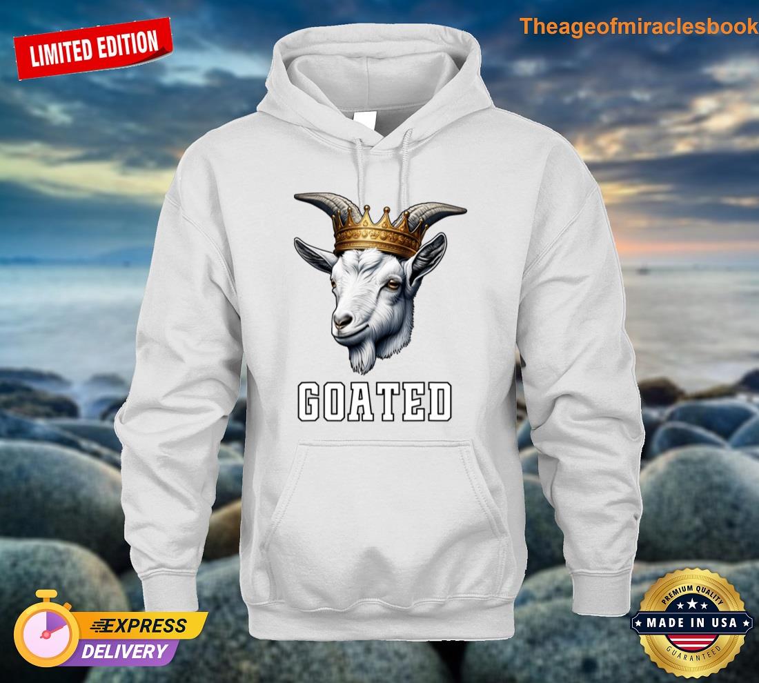 Goated Funny Goat Wearing Crown Sarcastic Greatest Meme T-shirt