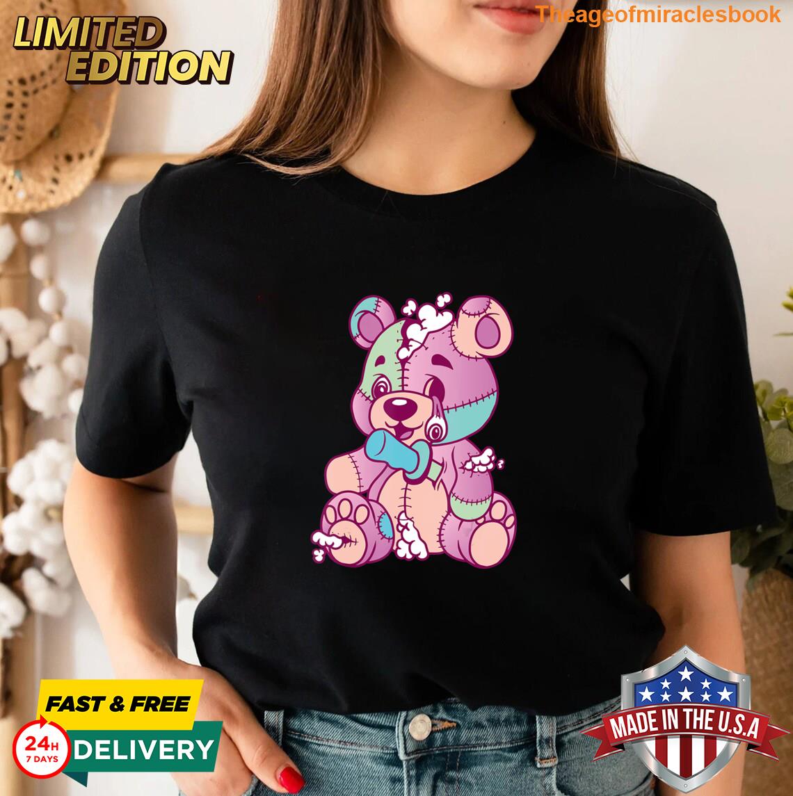 Anime Aesthetic Pastel Goth Evil Stich Teddy Bear Gifts Essential T-shirt