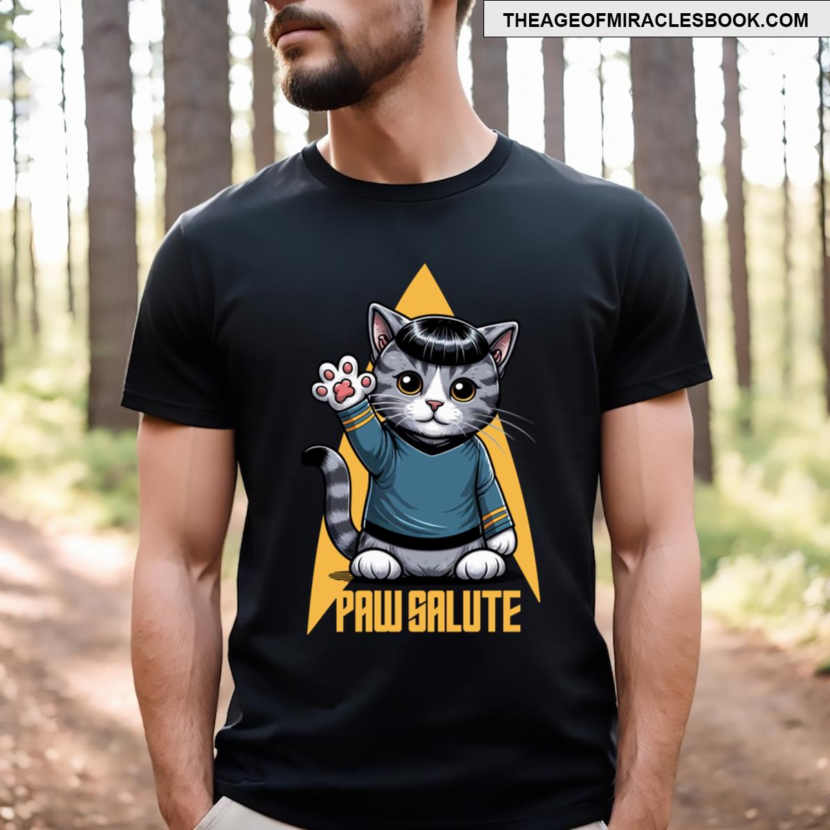 Paw Salute Cat Intergalactic Protagonist Movie Icon Pop Culture T-shirt