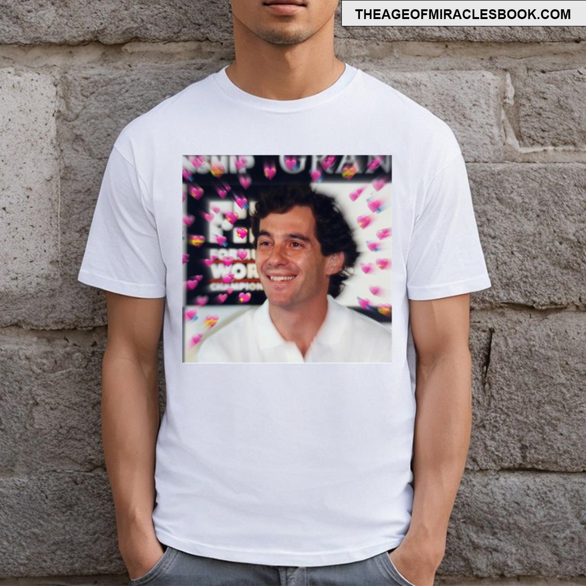 Ayrton Senna Heart Zoom Meme Print Long T-shirt