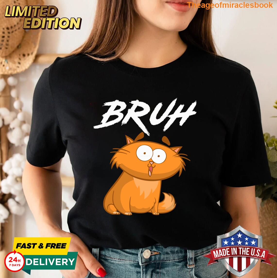Bruh Meme Funny Saying Brother Greeting Teens Boys Bruh Cat Essential T ...