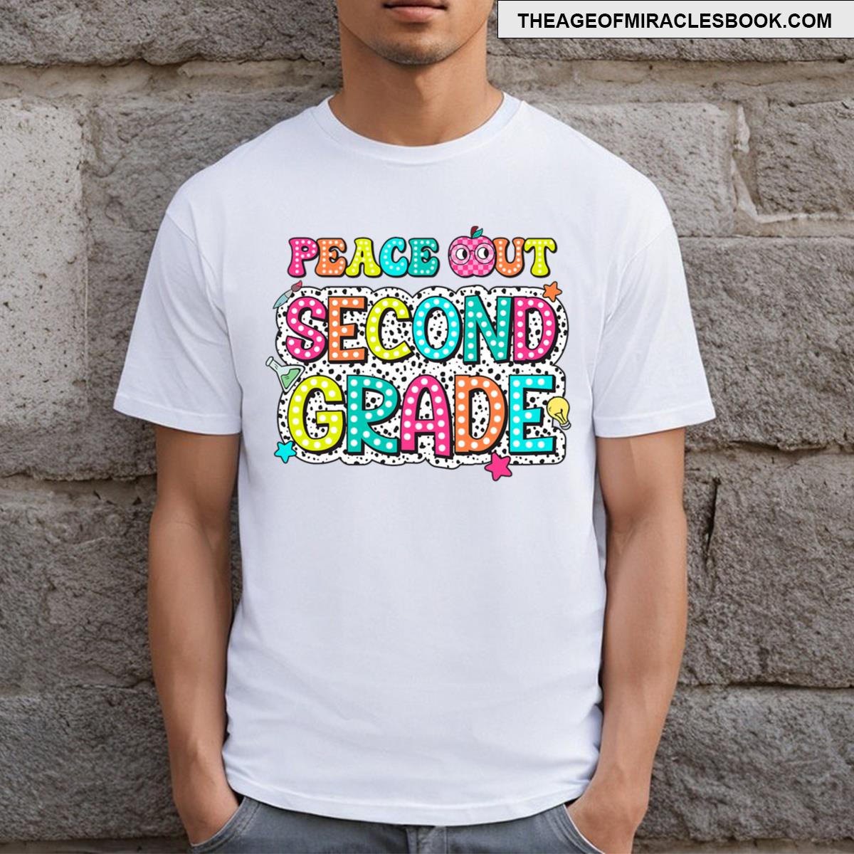 Peace Out 2nd Grade Retro Graduation Last Day Of School T-shirt