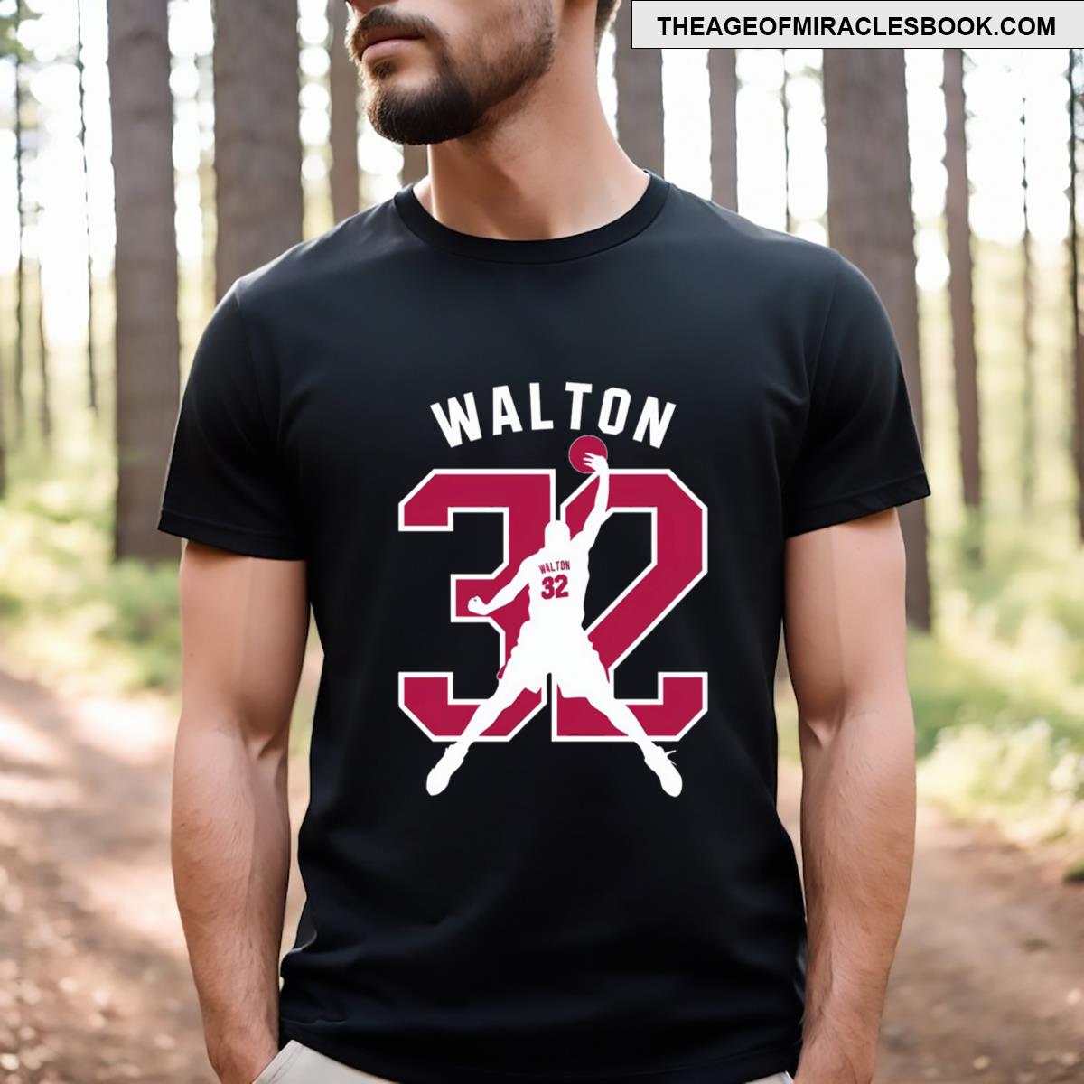 Bill Walton 32 Basketball Player Crimson White Outline Essential T-shirt