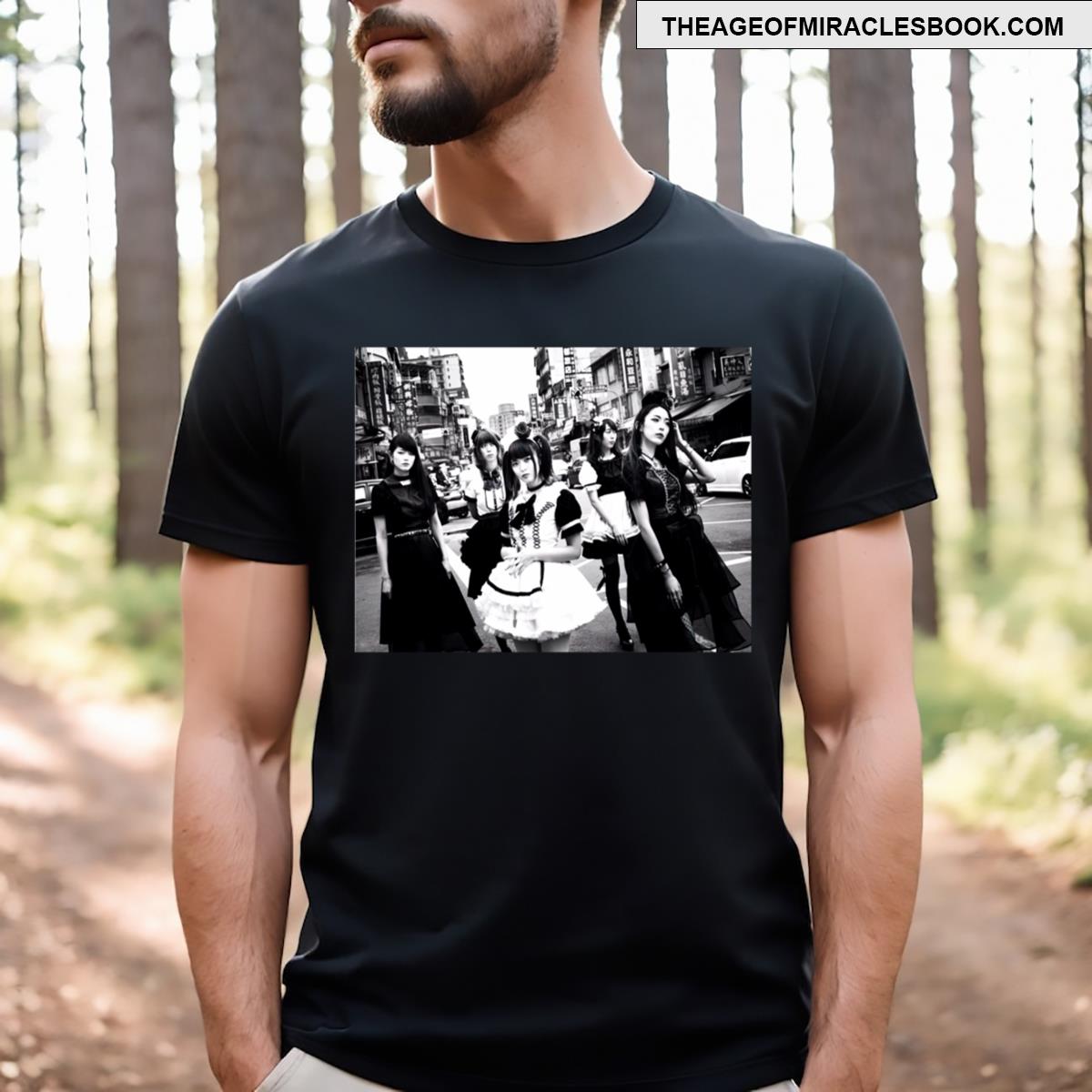 Black White Tokyo Girl Band T-shirt