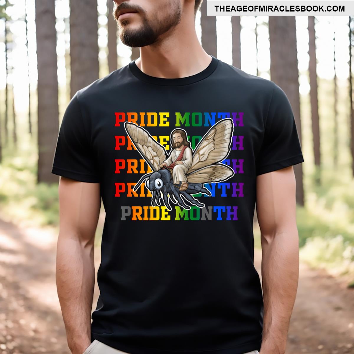 Pride Month Ride Moth Rainbow T-shirt