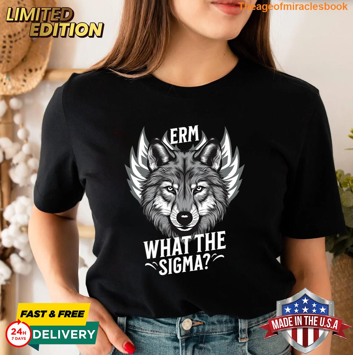 Erm What The Sigma Ironic Meme Quote 2024 Cool T-shirt