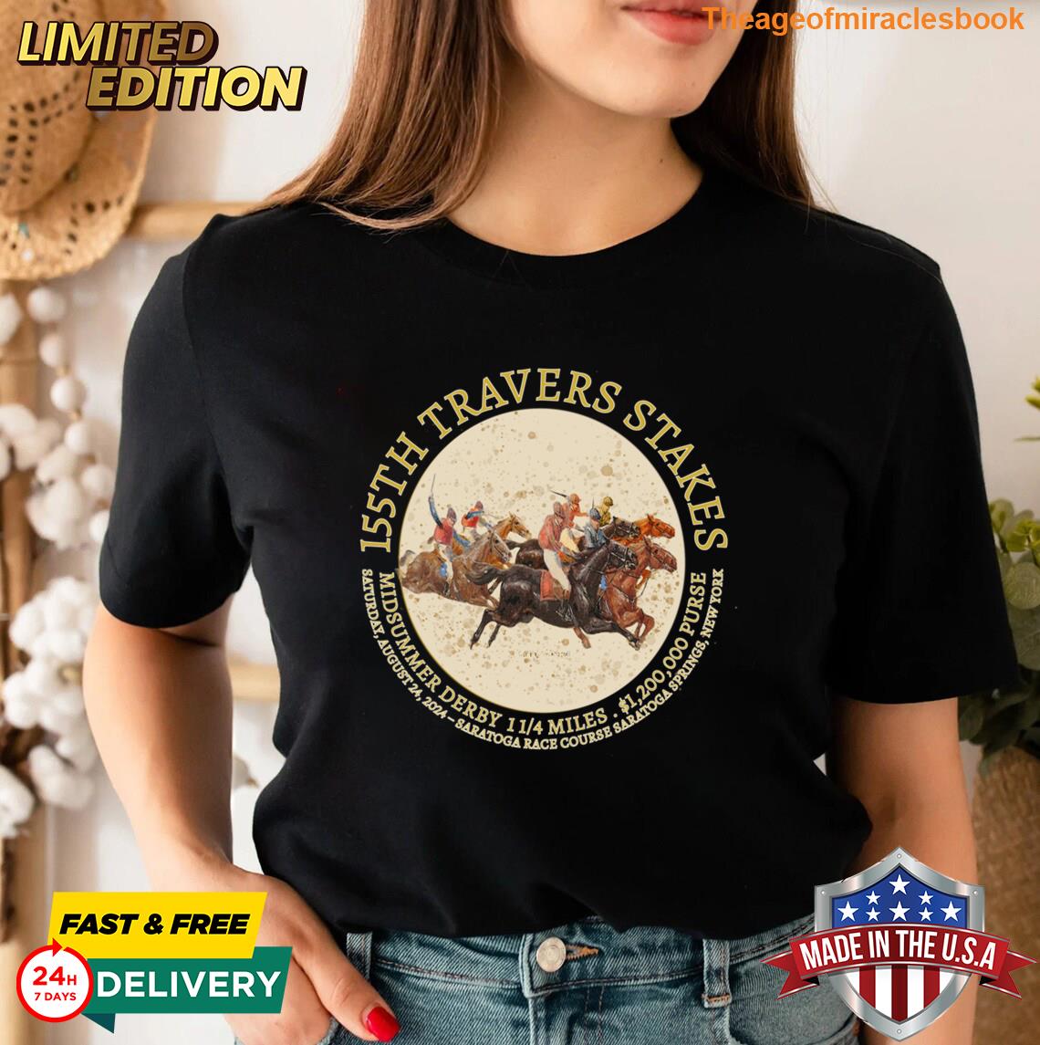 155th Travers Stakes 2024 Horse Racing Design T-shirt