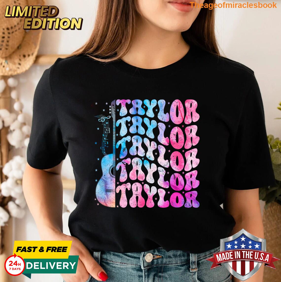 Vintage Taylor First Name Personalized Birthday Groovy T-shirt