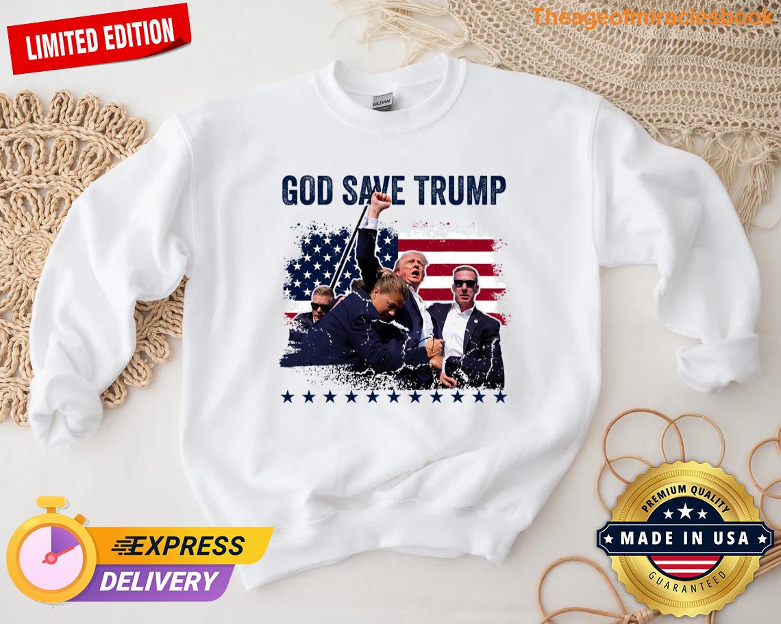 God Save Trump 2024 Fist Rally Trump Rally 2024 T-shirt