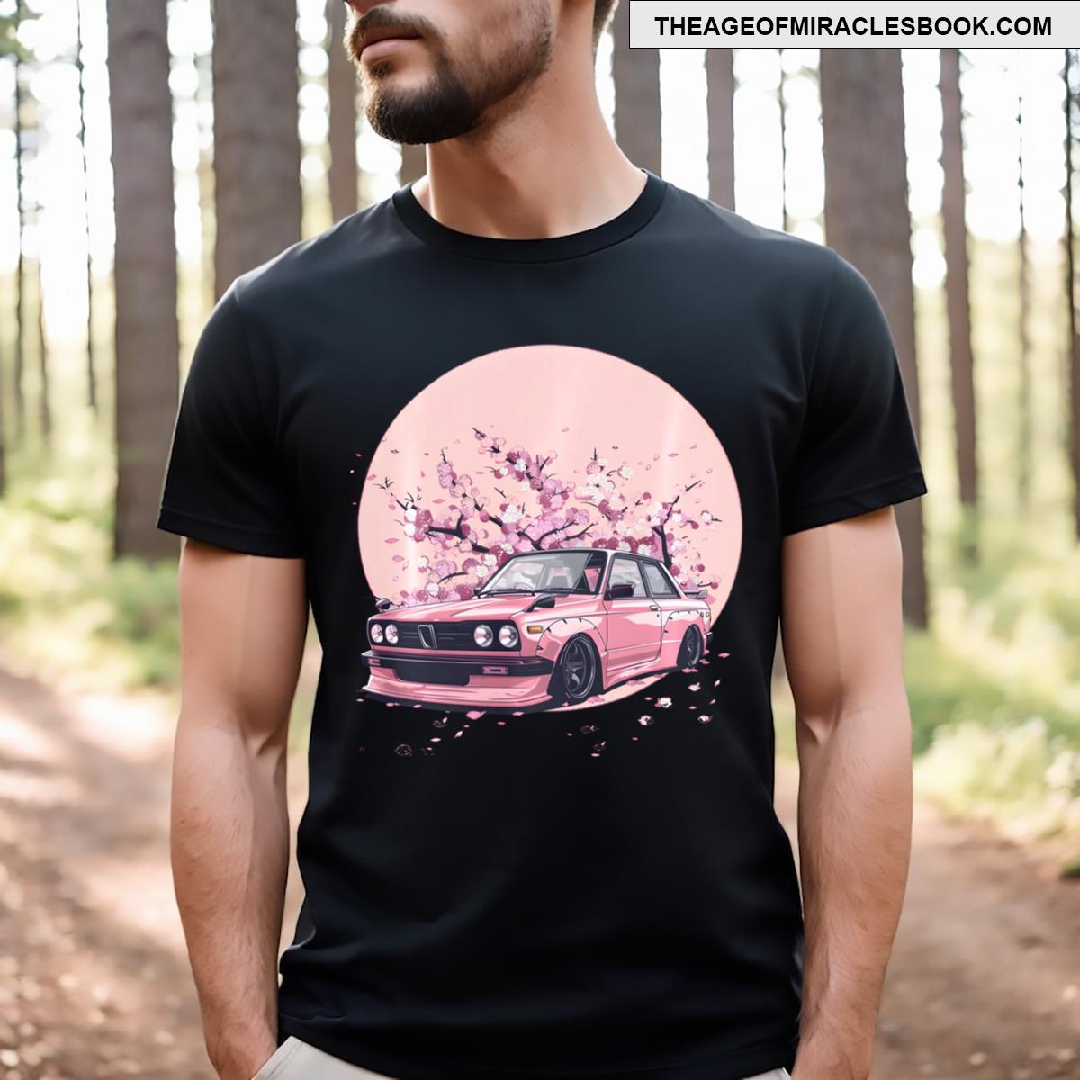 Love Jdm Cherry Blossom Girl Racer Pink Japanese Race Car T-shirt