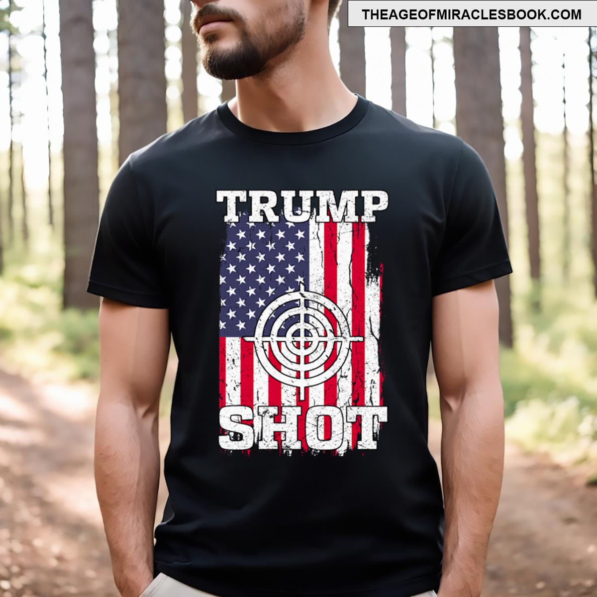 American Flag Trump Shot Trump 2024 President T-shirt