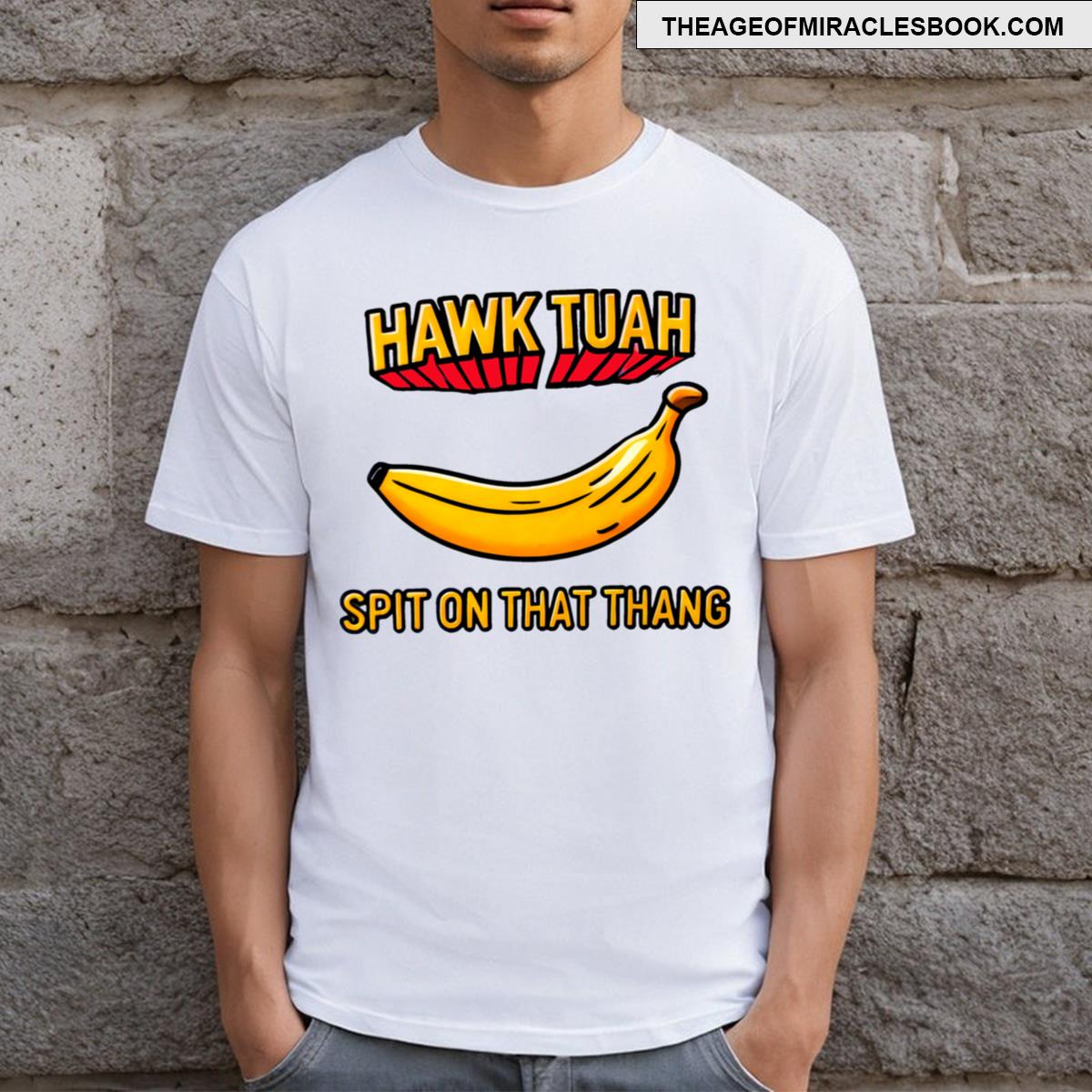 Hawk Tuah Meme Design T-shirt