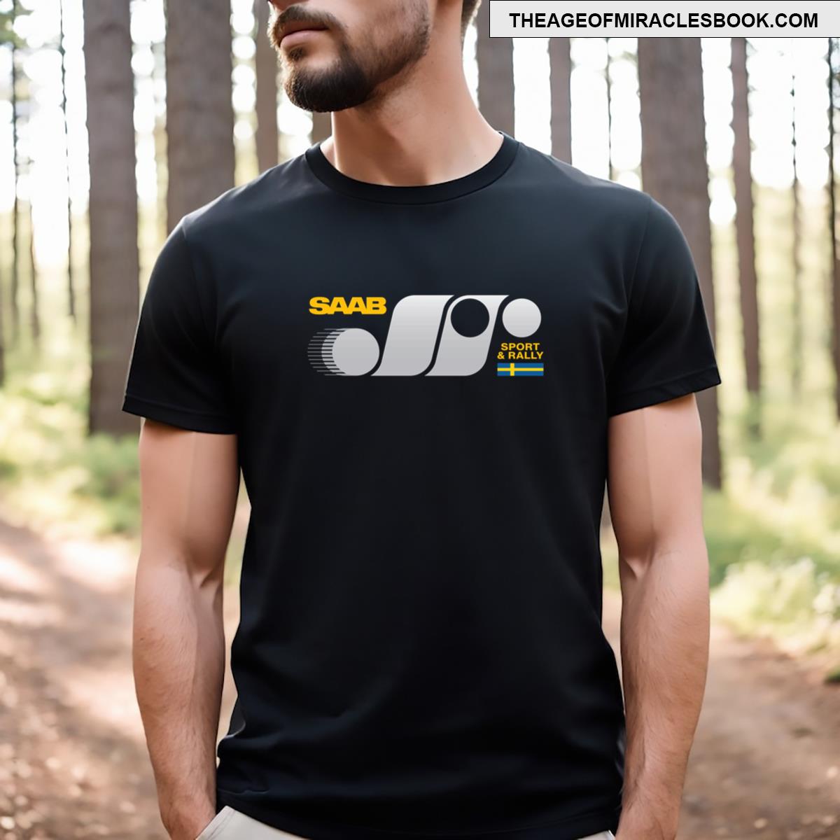 Saab Sport Rally Retro Logo T-shirt