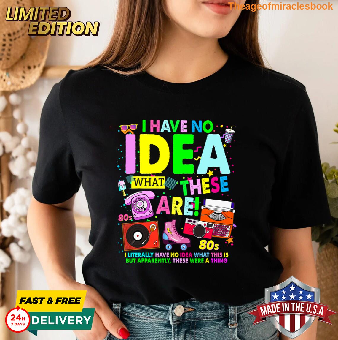 1980s Decade Outfit Idea For Kids & Novelty Girls 80s Themed T-shirt
