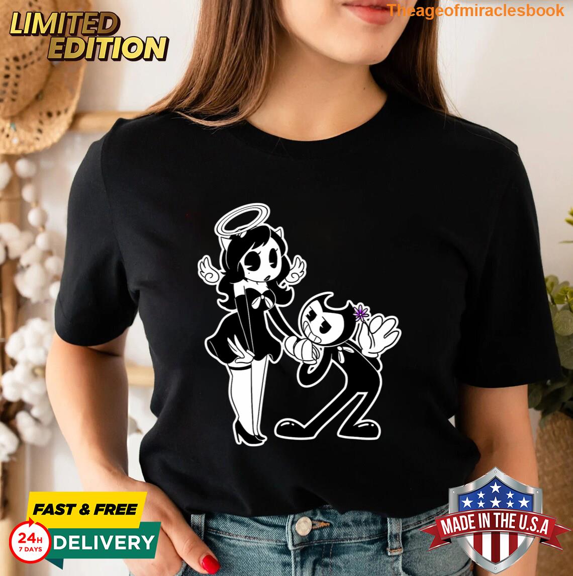 Alice Angel Gothic Angel X Bendy Demon T-shirt