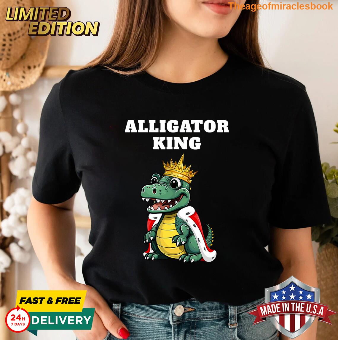 Alligator King Mens Alligator Boys Alligator T-shirt