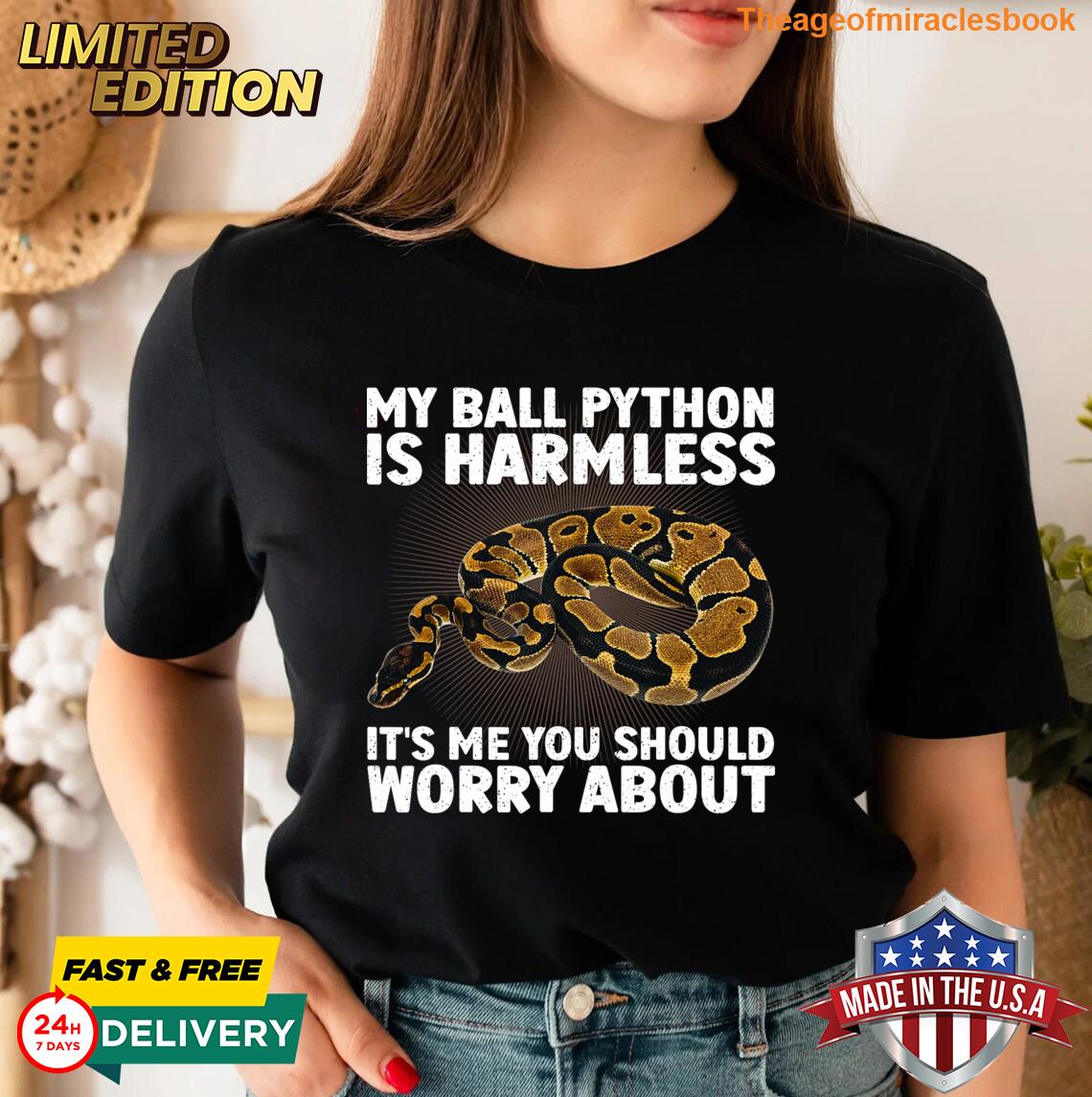 Best Ball Python Art For Men Snake Lover Ball Python T-shirt